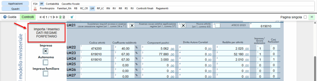 Dati per quadri LM/RS - GBsoftware - Guida generale